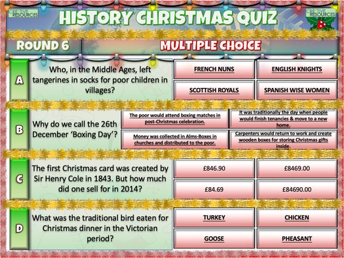 History Christmas Quiz | Teaching Resources
