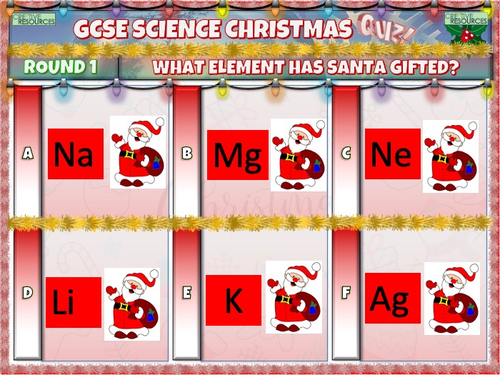 GCSE Science Christmas Quiz | Teaching Resources
