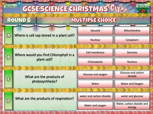 GCSE Science Christmas Quiz | Teaching Resources