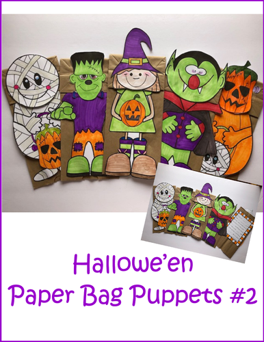 Halloween Craft - Halloween Paper Bag Puppets #2 | Teaching Resources