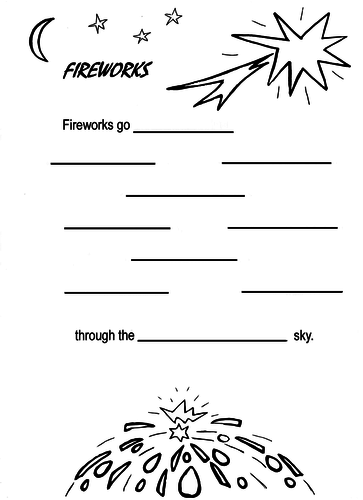 Fireworks go... 2 poem frames, easier/harder | Teaching Resources