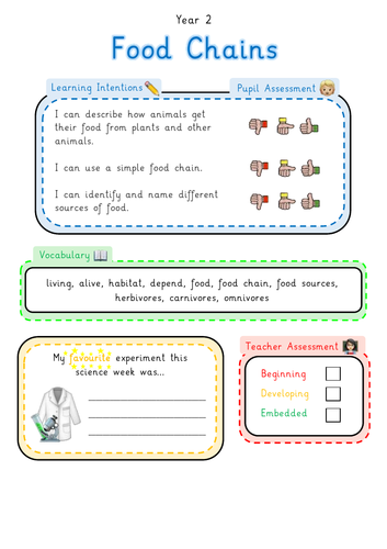 Primary Science Subject Knowledge Assessment Sheets Year 1 - 6 ...