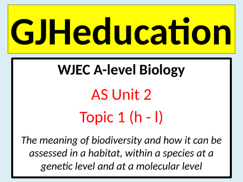 Assessing biodiversity (WJEC A-level Biology) | Teaching Resources