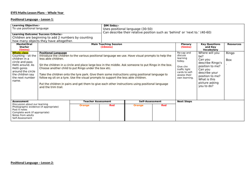 EYFS Math's Planning - Whole Year | Teaching Resources