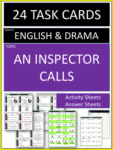 An Inspector Calls Task Cards | Teaching Resources