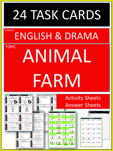 Animal Farm Task Cards | Teaching Resources