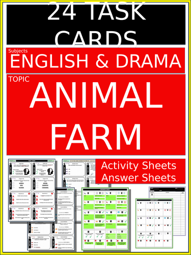 Animal Farm Task Cards | Teaching Resources