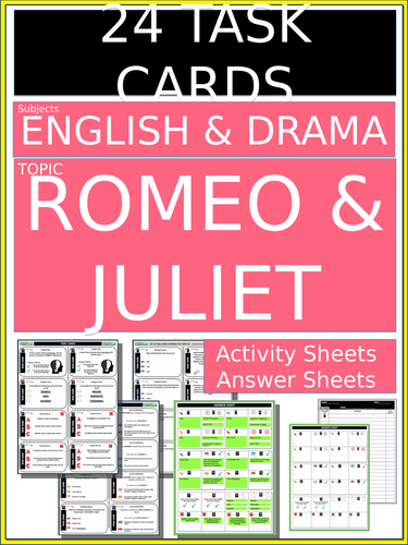 Romeo and Juliet Task Cards | Teaching Resources