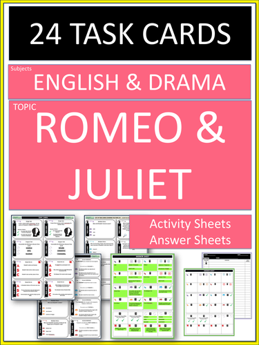 Romeo and Juliet Task Cards | Teaching Resources
