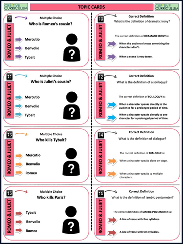 Romeo and Juliet Task Cards | Teaching Resources