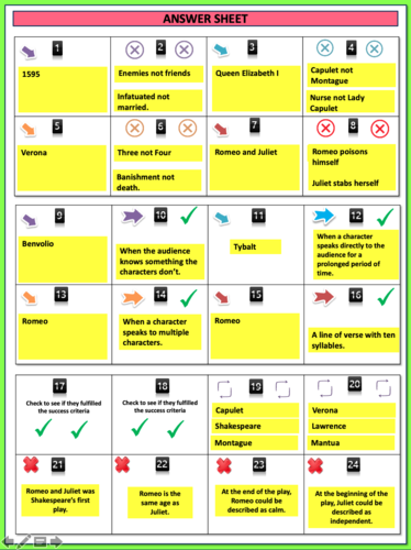 Romeo and Juliet Task Cards | Teaching Resources