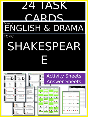 Shakespeare Task Cards | Teaching Resources