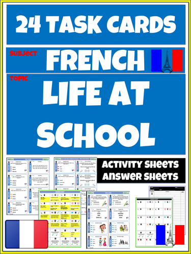 Life at School MFL French Task Cards | Teaching Resources
