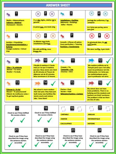 Life at School MFL French Task Cards | Teaching Resources