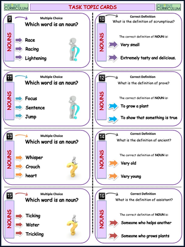 Nouns Set 2 - English Task Cards | Teaching Resources