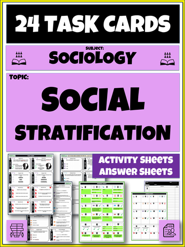 Social Stratification Sociology Task Cards | Teaching Resources