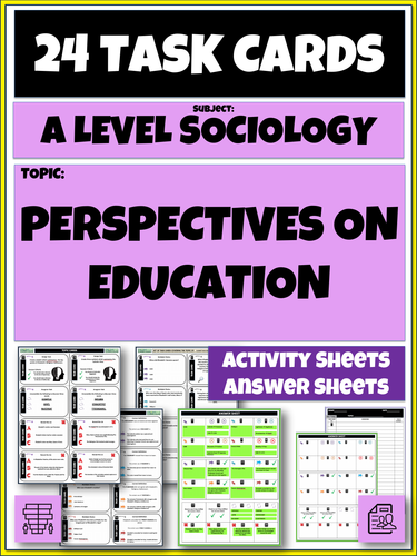 A level Sociology Task Cards - Education | Teaching Resources