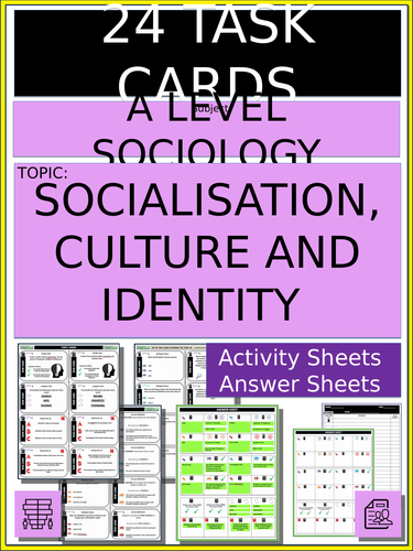 Socialisation Culture Identity Sociology Task Cards | Teaching Resources