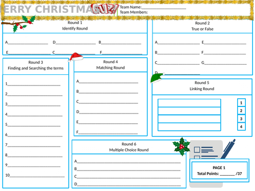 Christmas English Quiz | Teaching Resources
