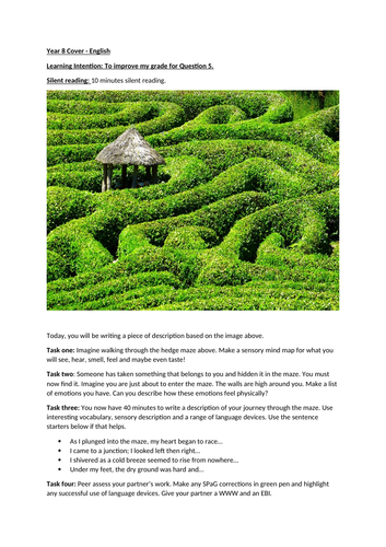 10 x KS3 Cover Lessons - Year 8 English | Teaching Resources