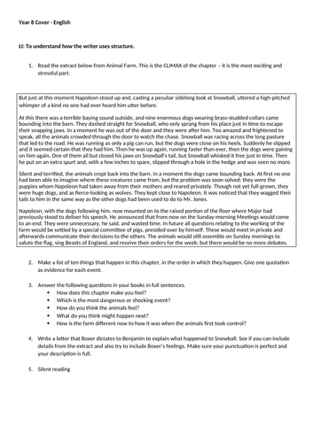 10 x KS3 Cover Lessons - Year 8 English | Teaching Resources