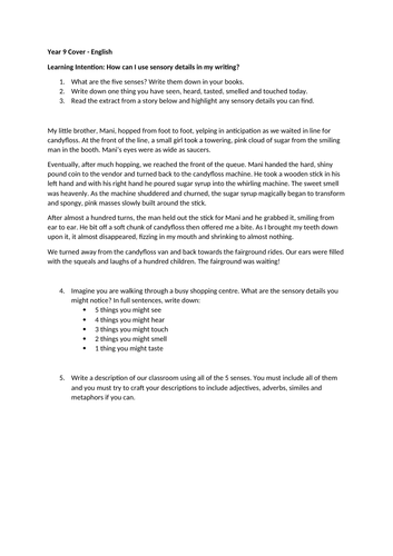 10 Year 9 Cover Lessons - English | Teaching Resources