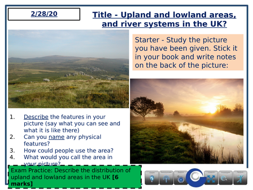 Geography AQA Coasts SoW - Lesson 1 - Upland and Lowland Areas ...