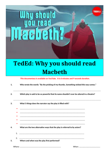 Why should you read Macbeth? | Teaching Resources
