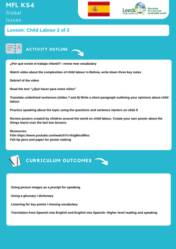 Spanish - Child Labour | Teaching Resources