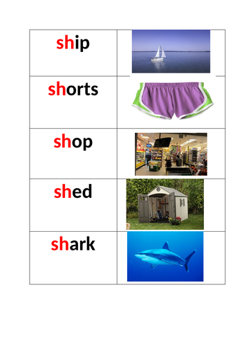 Phonics sh and ch | Teaching Resources