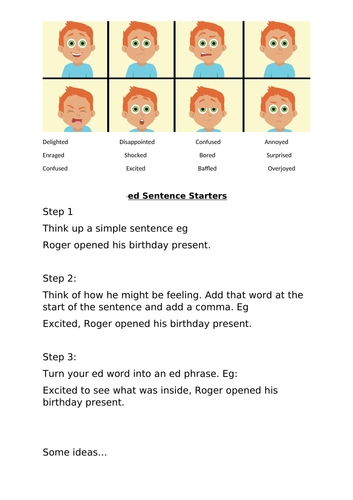 ed sentence starters | Teaching Resources