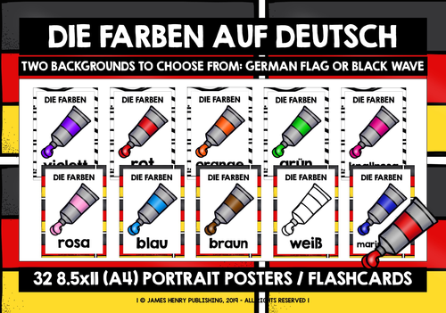 GERMAN COLOURS FLASHCARDS POSTERS | Teaching Resources