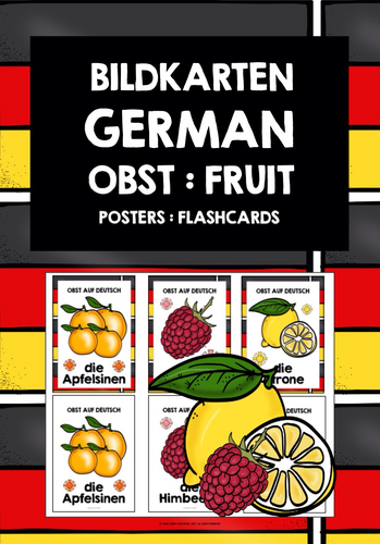 GERMAN FRUITS FLASHCARDS POSTERS | Teaching Resources
