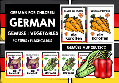 GERMAN VEGETABLES FLASHCARDS POSTERS | Teaching Resources