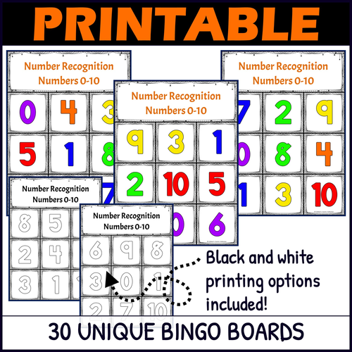 Halloween Number Recognition 0-10 Activity - Bingo Game - Printable and ...