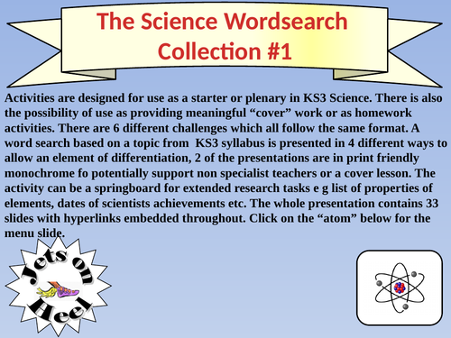 The Science Wordsearch Collection 1 | Teaching Resources