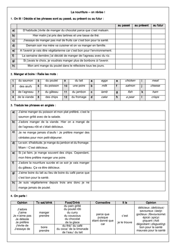 French Food (9 worksheets) | Teaching Resources