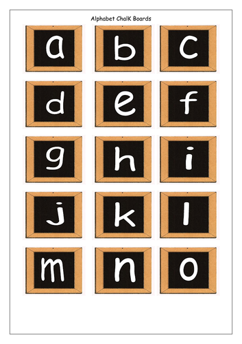 Upper and Lower Case Alphabet on Chalk Boards | Teaching Resources