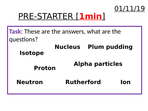 AQA GCSE Physics Unit 1 (P1): Atomic Structure - Radioactive and ...