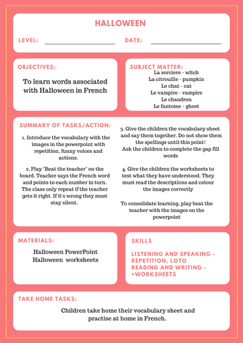 Halloween in French | Teaching Resources