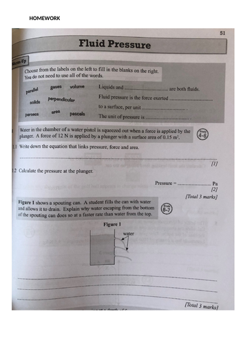 AQA GCSE Physics Unit 2 (P2): Forces Module - Pressure in a Liquid at ...