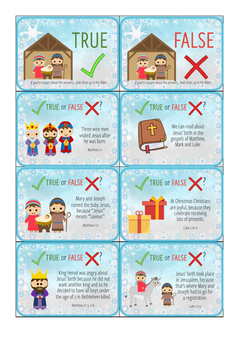 Christmas Story - "True or False?" Card Sort | Teaching Resources