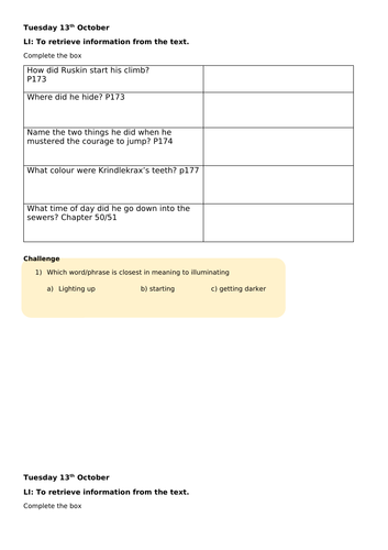 Krindlekrax - 7 Weeks Whole Class Reading - Year 4 | Teaching Resources