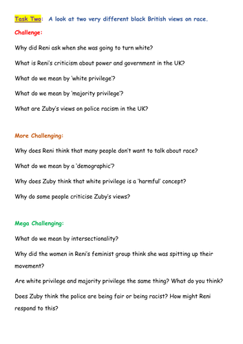 Racism, Media and Critical Race Theory | Teaching Resources