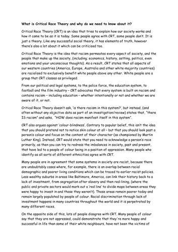 Racism, Media and Critical Race Theory | Teaching Resources
