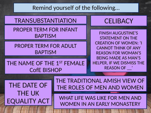Gender And Sexuality Celibacy And Marriage Aqa Christianity A Level Year