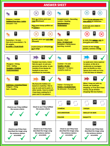 Free Time Activities French Task Cards | Teaching Resources