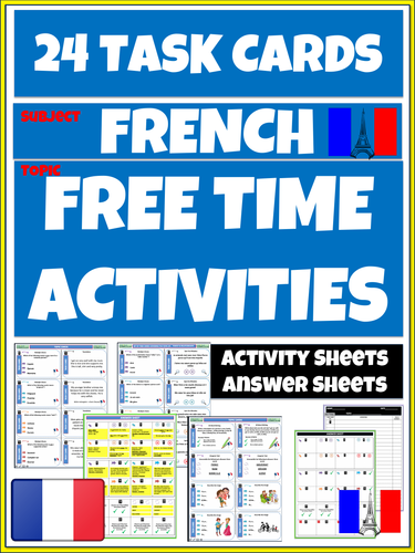 Free Time Activities French Task Cards | Teaching Resources