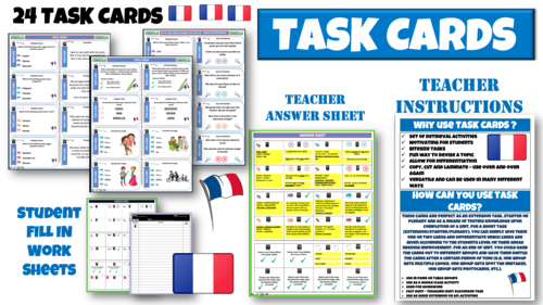 Free Time Activities French Task Cards | Teaching Resources