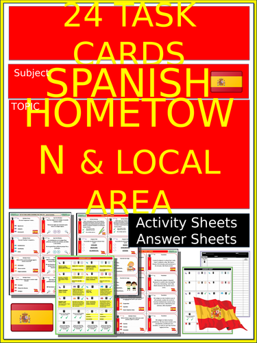 Hometown and Local Area - Spanish Task Cards | Teaching Resources